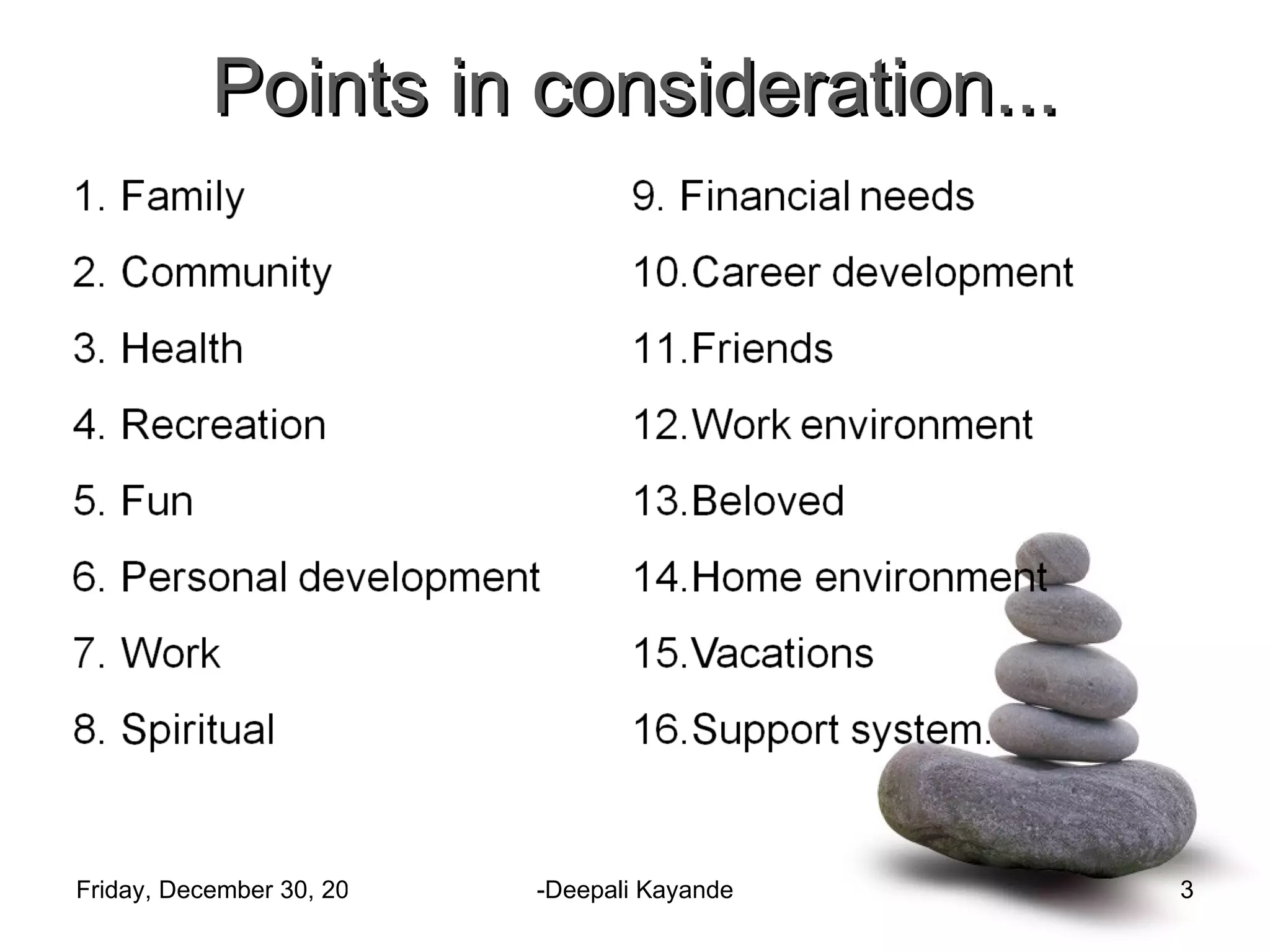 Concept of a Balanced Life!!! | PPT