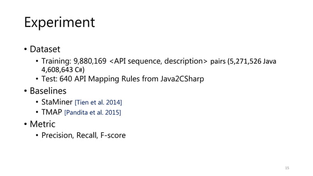 DeepAM: Migrate APIs with Multi-modal Sequence to Sequence Learning | PPT
