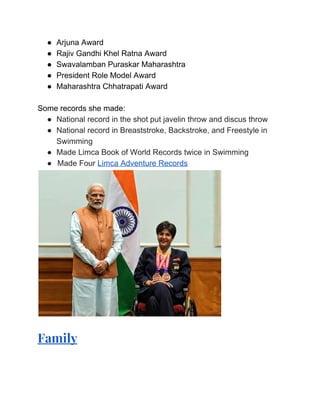 Deepa malik biography | PDF