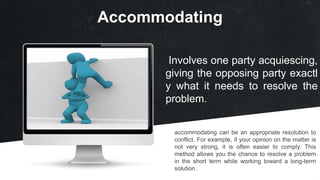 Strategies of Resolving Commonly Experienced Conflicts | PPT