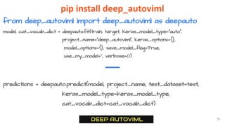 Deep AutoViML For Tensorflow Models and MLOps Workflows | PPT
