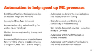 Deep AutoViML For Tensorflow Models and MLOps Workflows | PPT