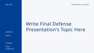 Deep Blue Yellow Monotone Minimalist Illustration Thesis Proposal Final ...