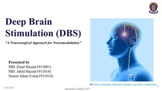 Deep Brain Stimulation, a Neurosurgical Approach for Neuromodulation.pptx