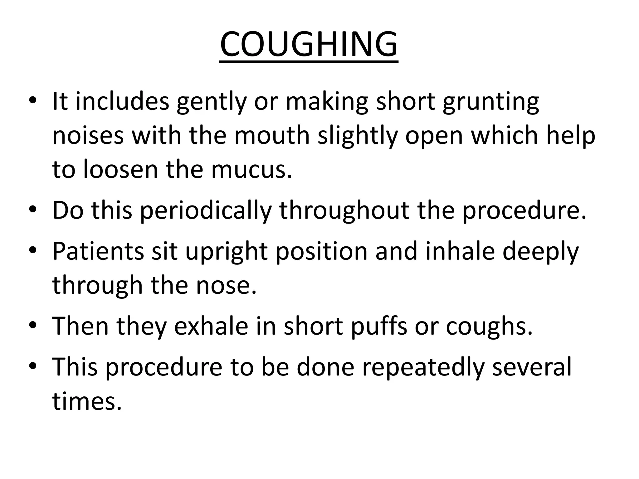 Deep breathing and coughing exercises | PDF