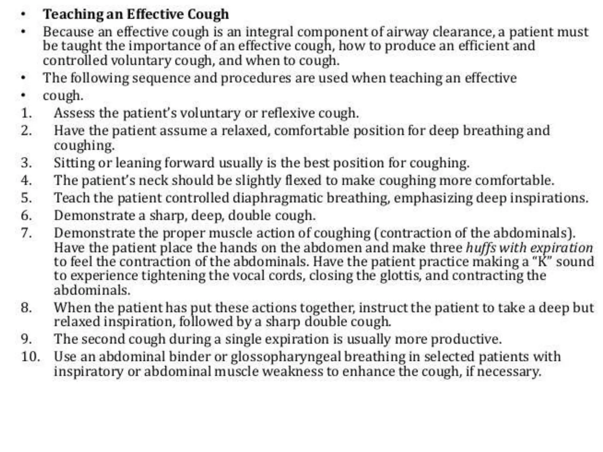 Deep breathing and coughing exercises | PDF