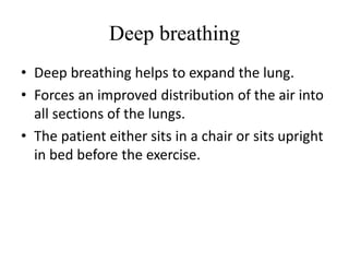 Deep breathing and coughing exercises | PDF