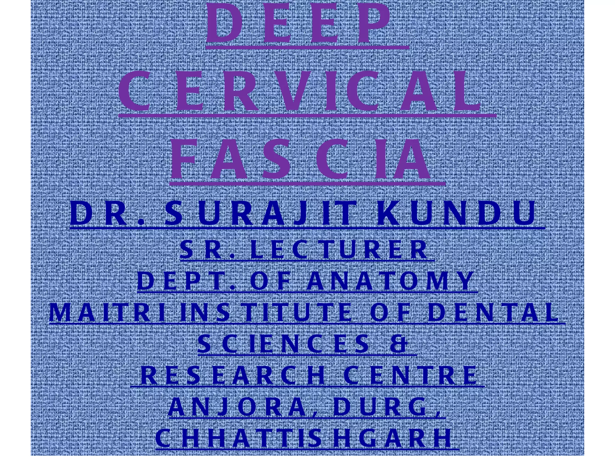 Deep cervical fascia (fascia colli) | PPT