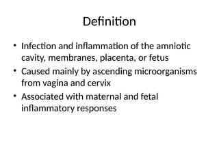 Comprehensive Overview of Intra-Amniotic Infection (Chorioamnionitis ...