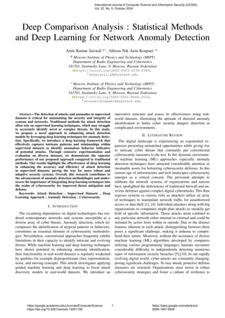Deep Comparison Analysis : Statistical Methods and Deep Learning for Network Anomaly Detection | PDF
