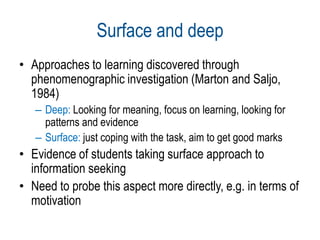 Deep Critical Information Behaviour | PPT