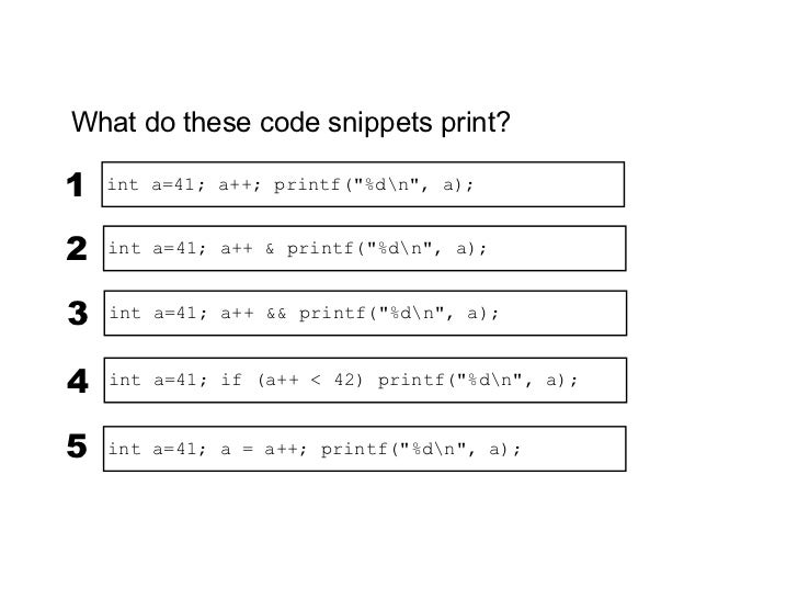 What do these code snippets What do these code snippets