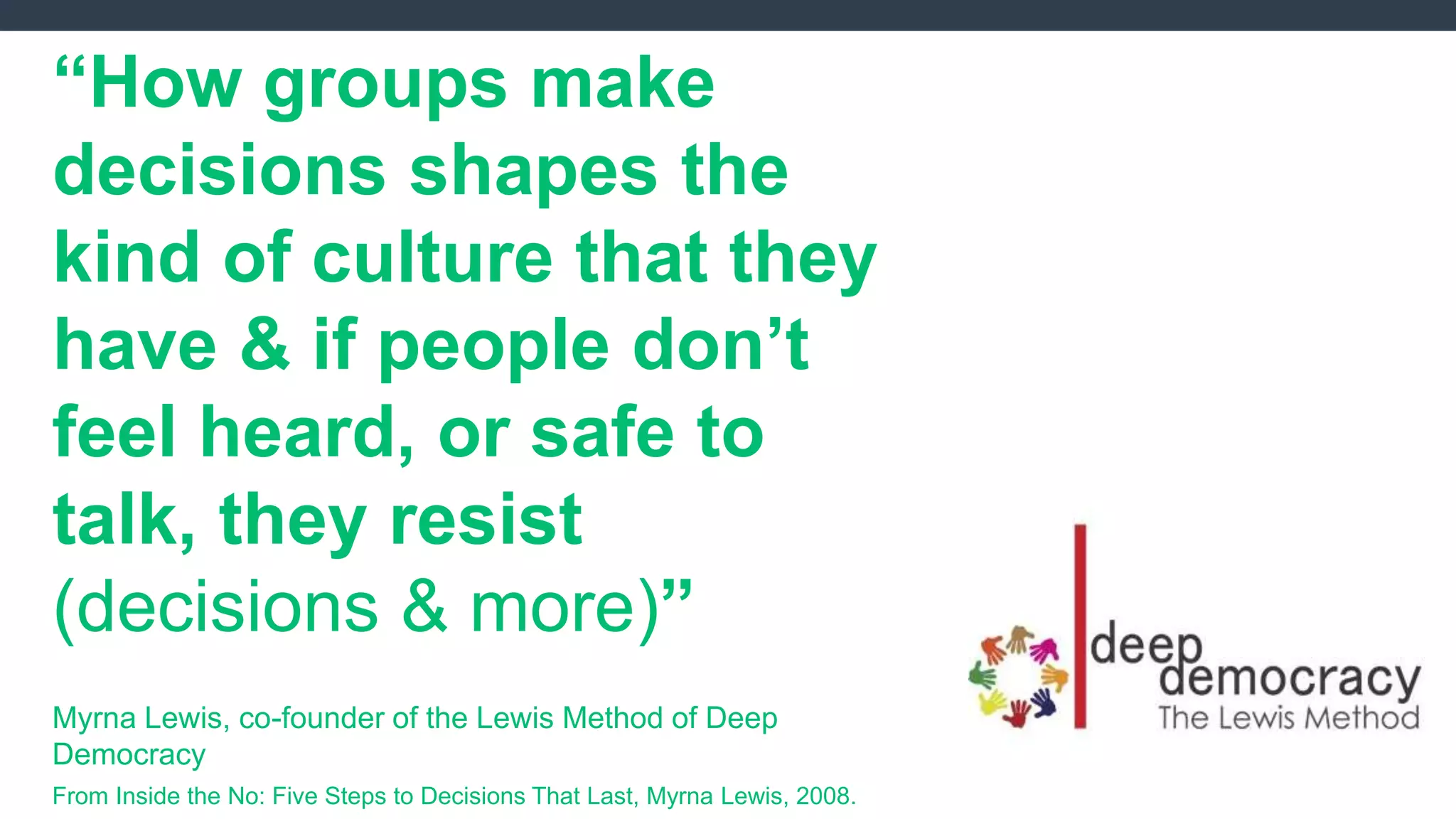 Deep Democracy Meeting Clinic pre-session slides v1 | PPTX