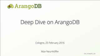 Deep Dive on ArangoDB | PDF | Databases | Computer Software and Applications