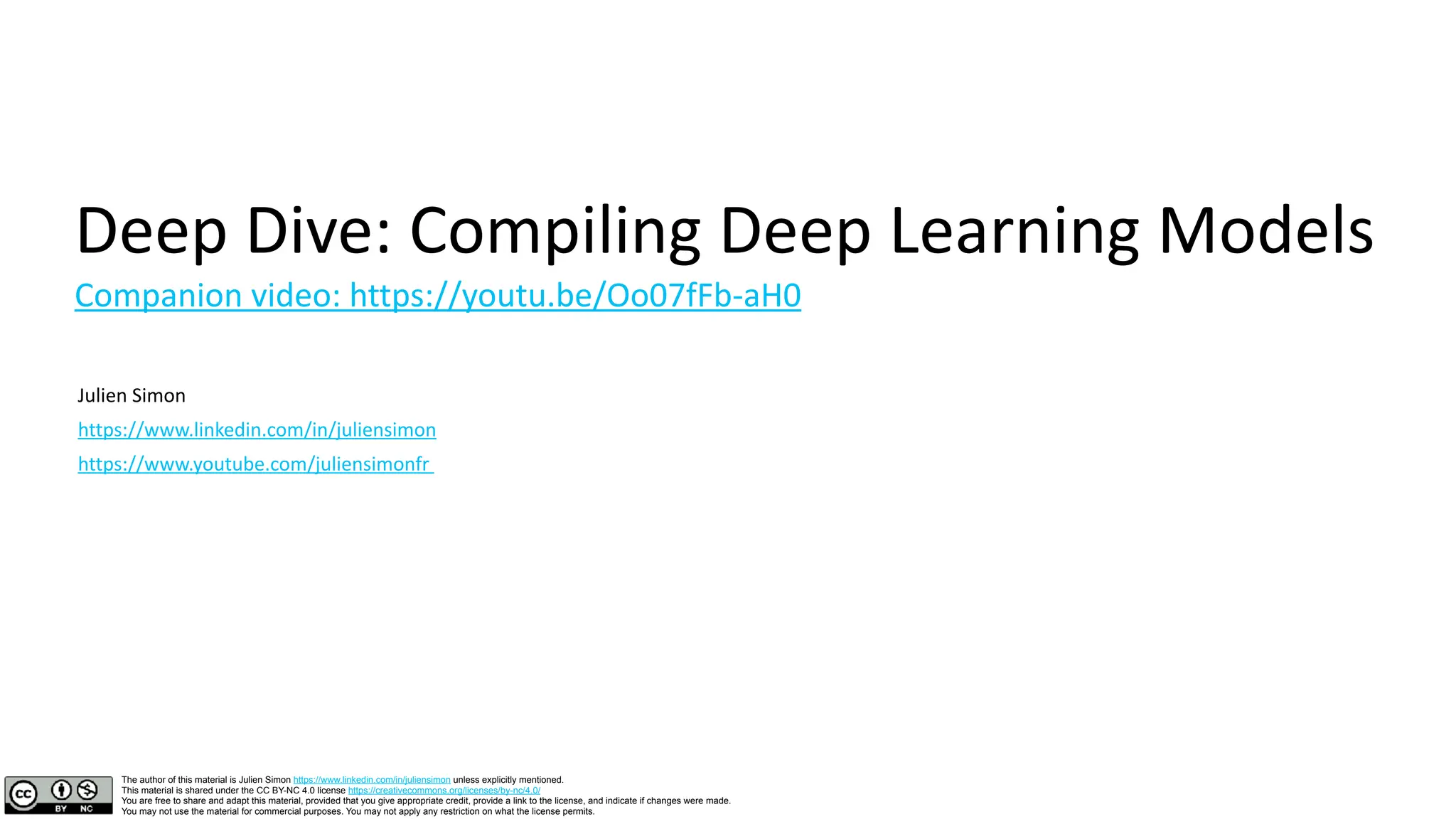 Julien Simon - Deep Dive: Compiling Deep Learning Models | PDF | Desktop Publishing | Computer ...