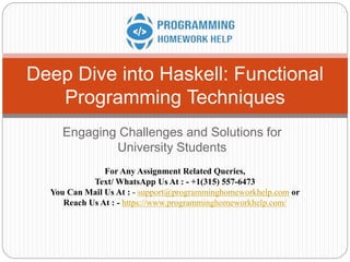 Solving Haskell Assignment: Engaging Challenges and Solutions for University Students | PPTX ...