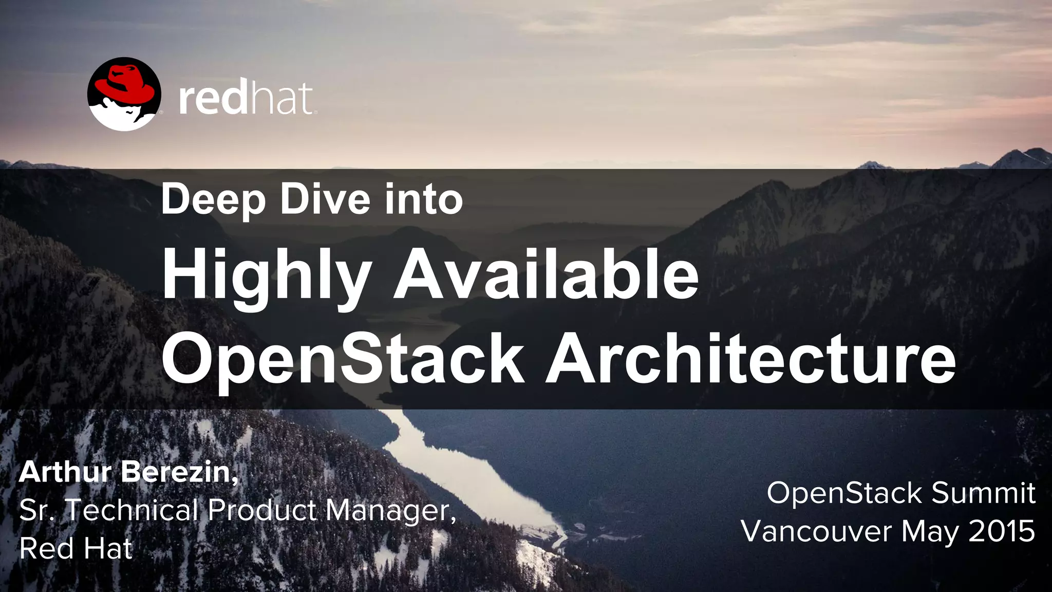 Deep dive into highly available open stack architecture openstack ...