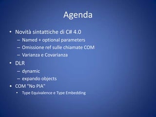 Deep diving C# 4 (Raffaele Rialdi) | PPT