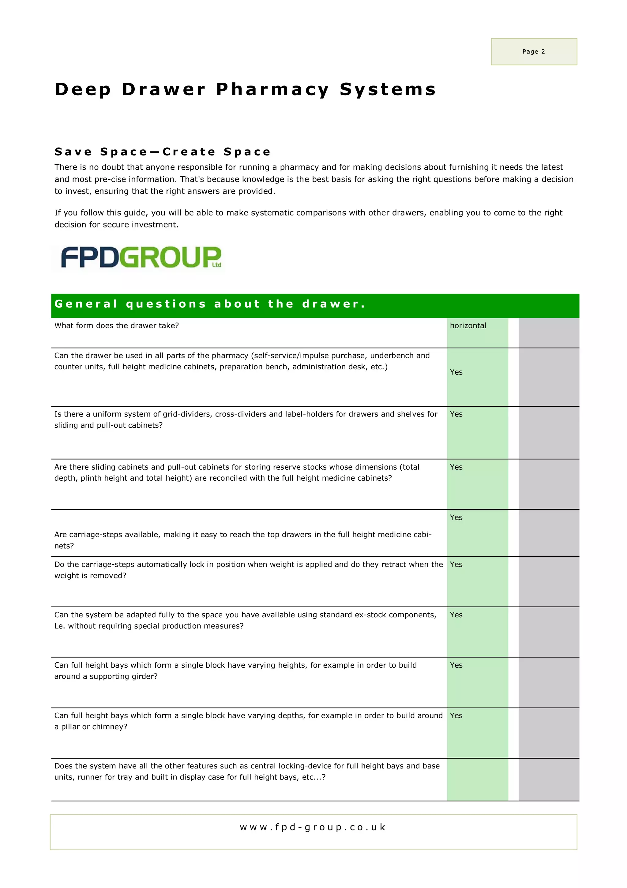 FPD Pharmacy Drawer System | PDF