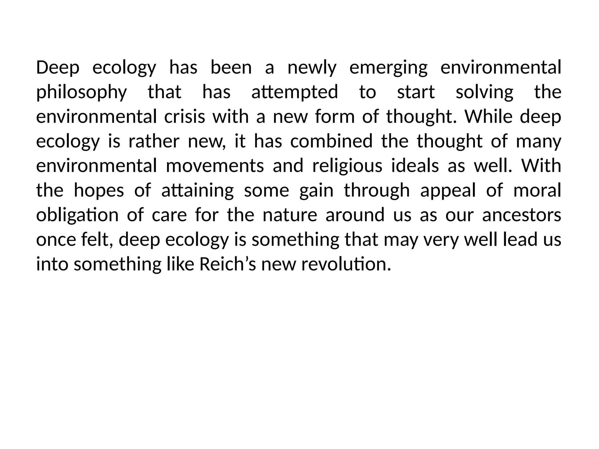 Deep Ecology A debate on the Role of human | PPTX
