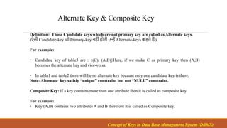 Concept of Keys in DBMS.pptx | Databases | Computer Software and ...