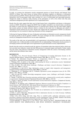 Deepening the knowledge on information security management in ...