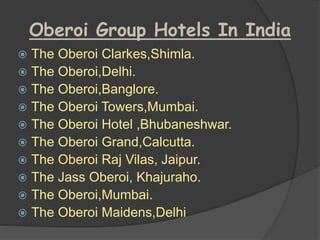 oberoi group of hotels | PPTX