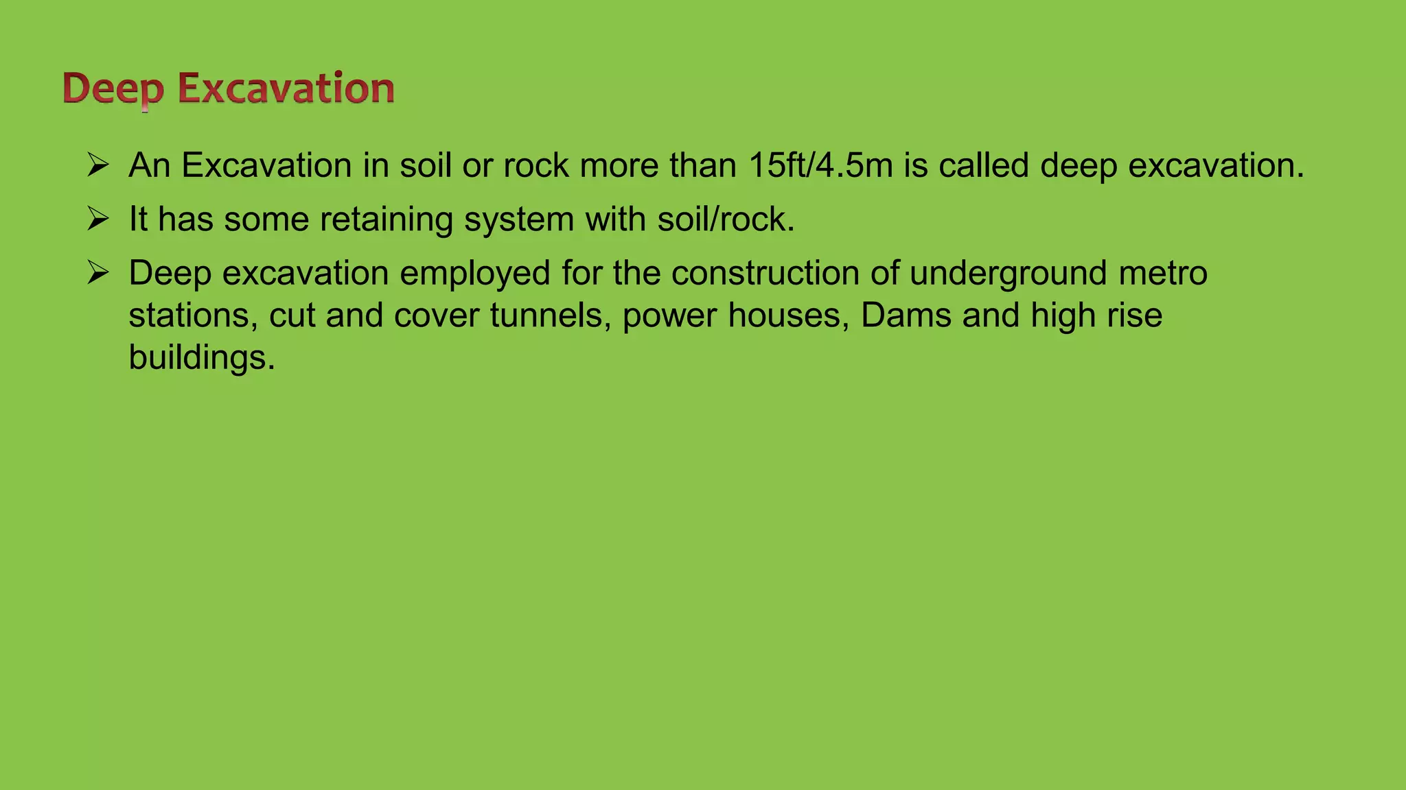 Deep excavation | PPTX