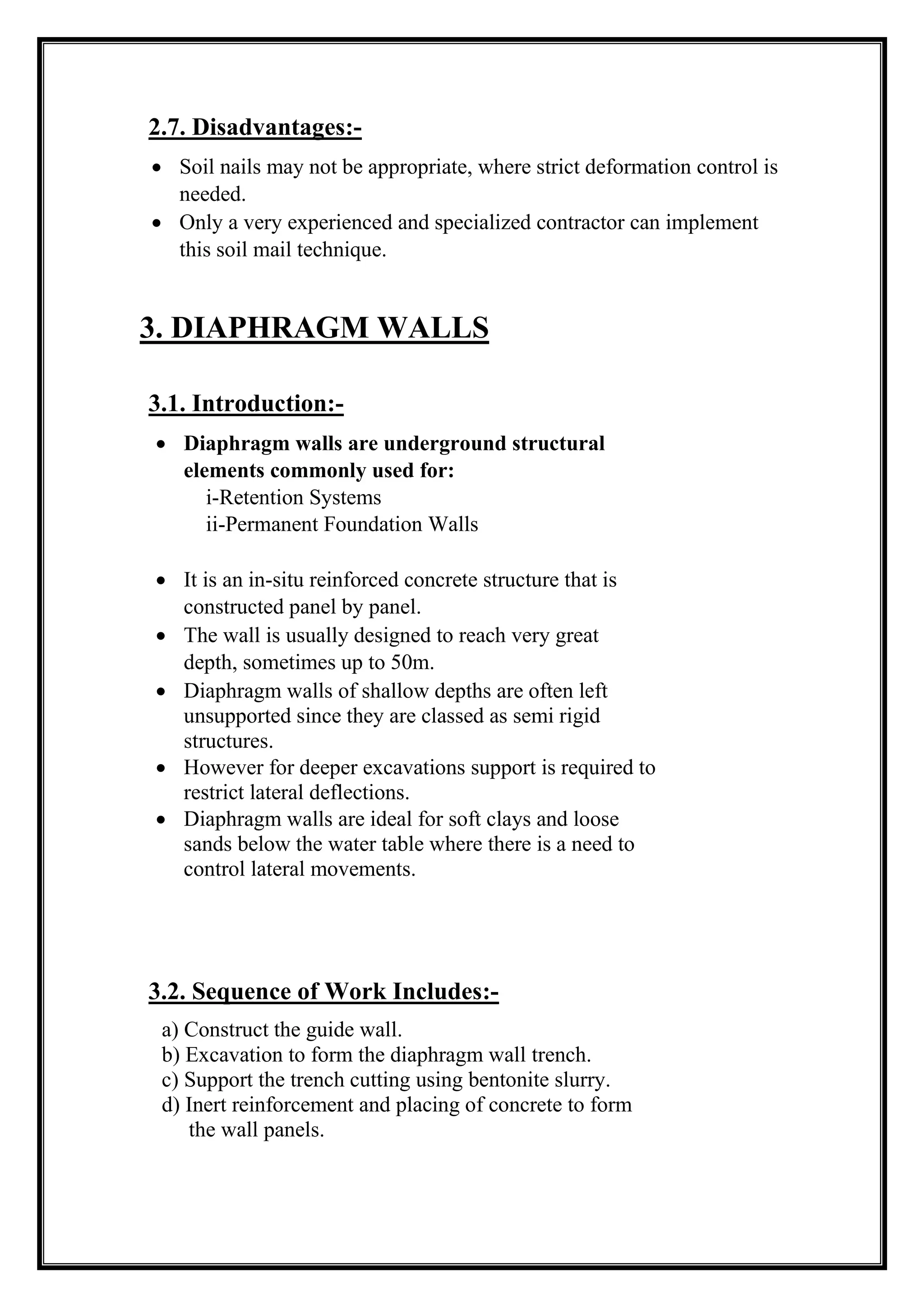 Deep excavation report | PDF