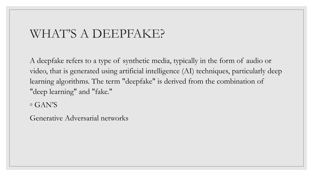 Deep Fake Face Detection using LSTM.pptx | Artificial Intelligence | Technology & Computing