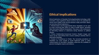 deepfake final ppt final year cse cybersecurity | PPTX