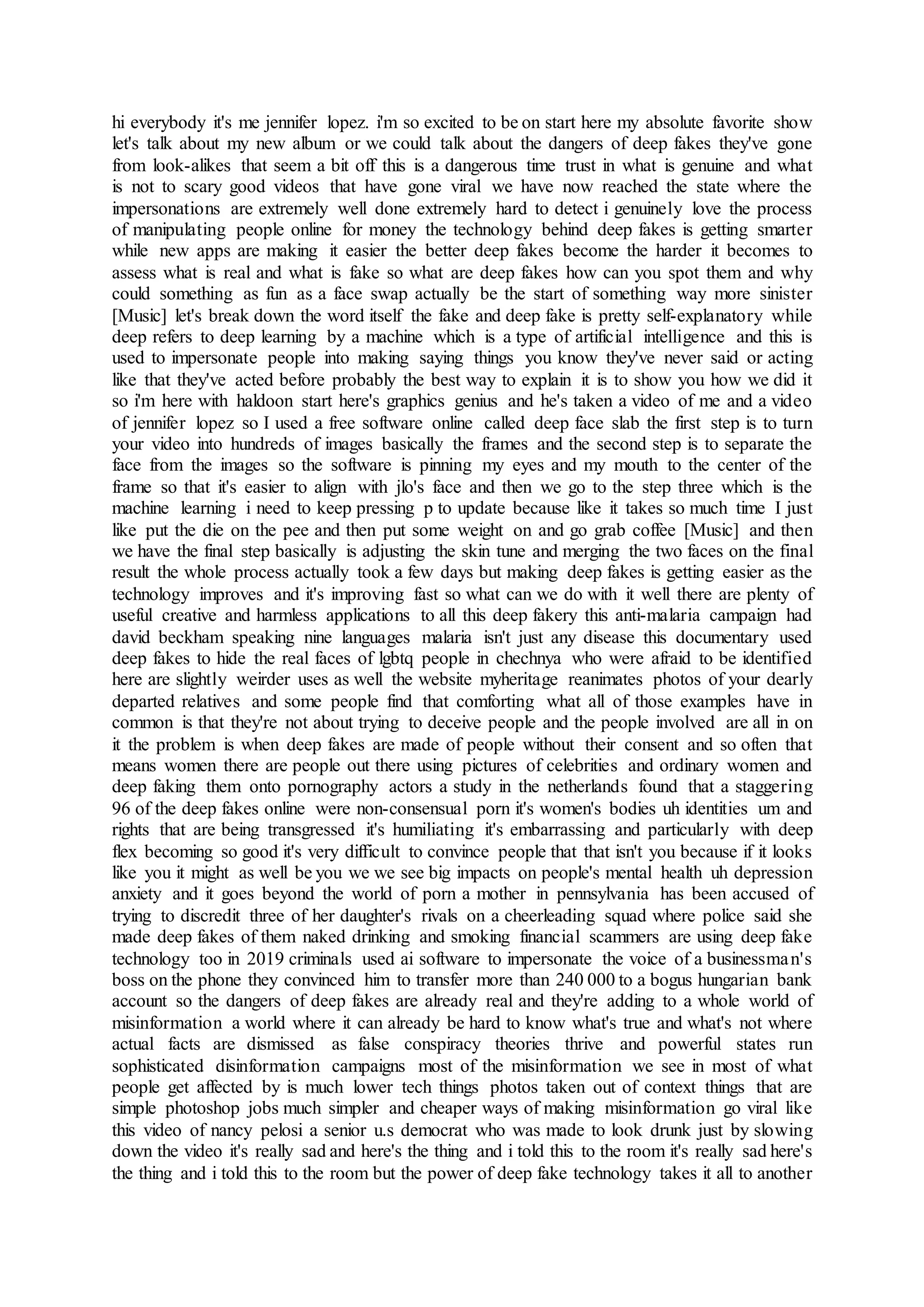 Deep fake script | PDF