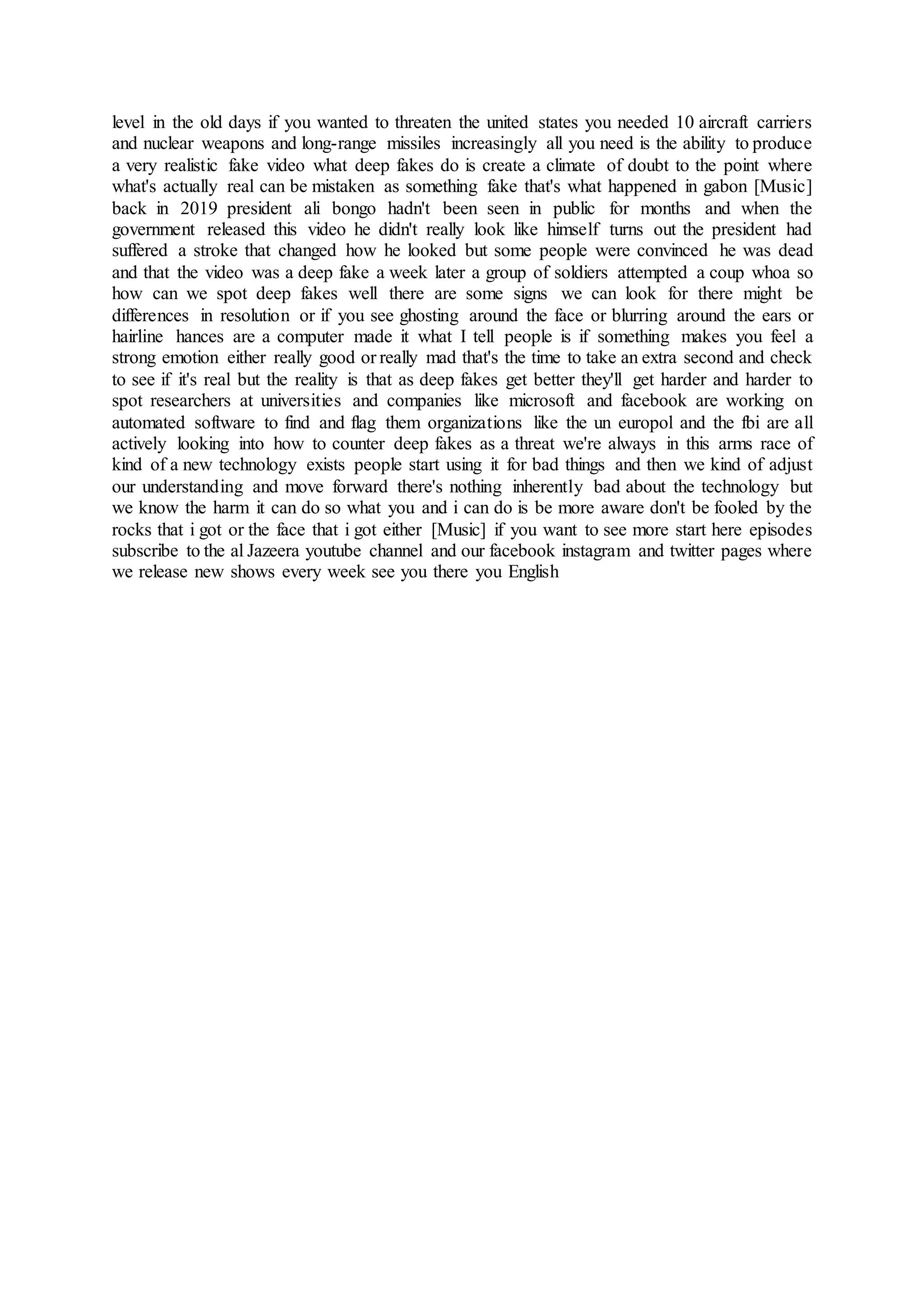 Deep fake script | DOCX