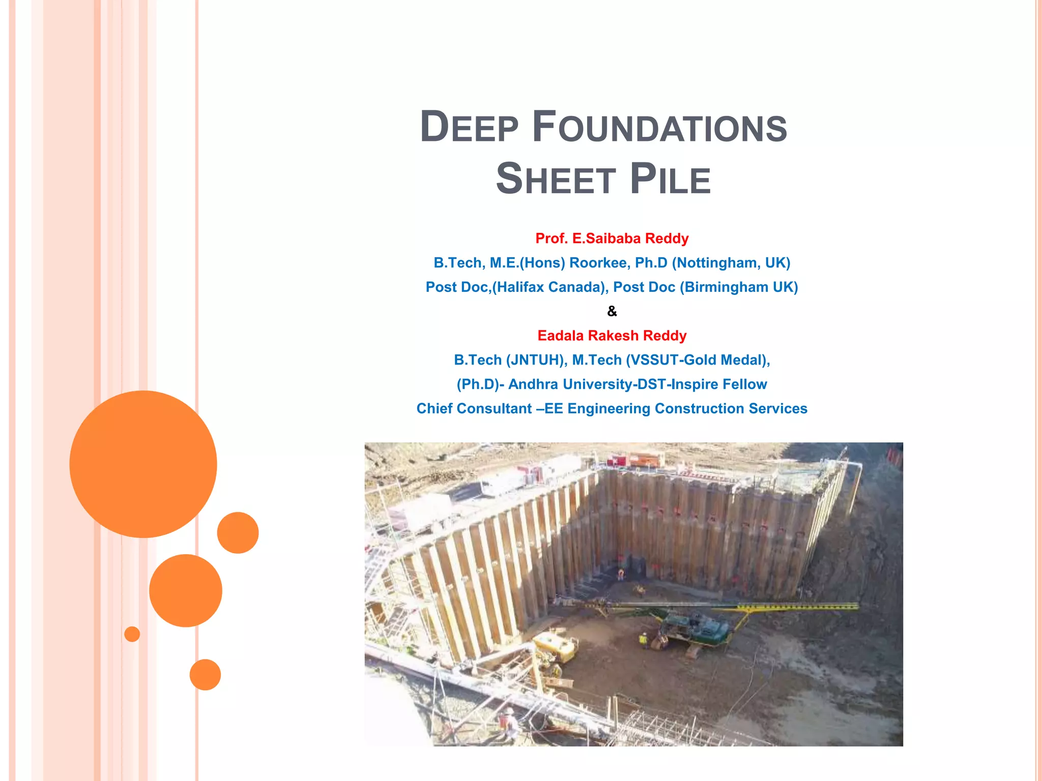 Deep foundations sheet pile | PPTX