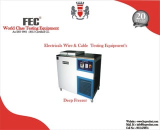 Testing/Manufacture/Deep freezer | PDF