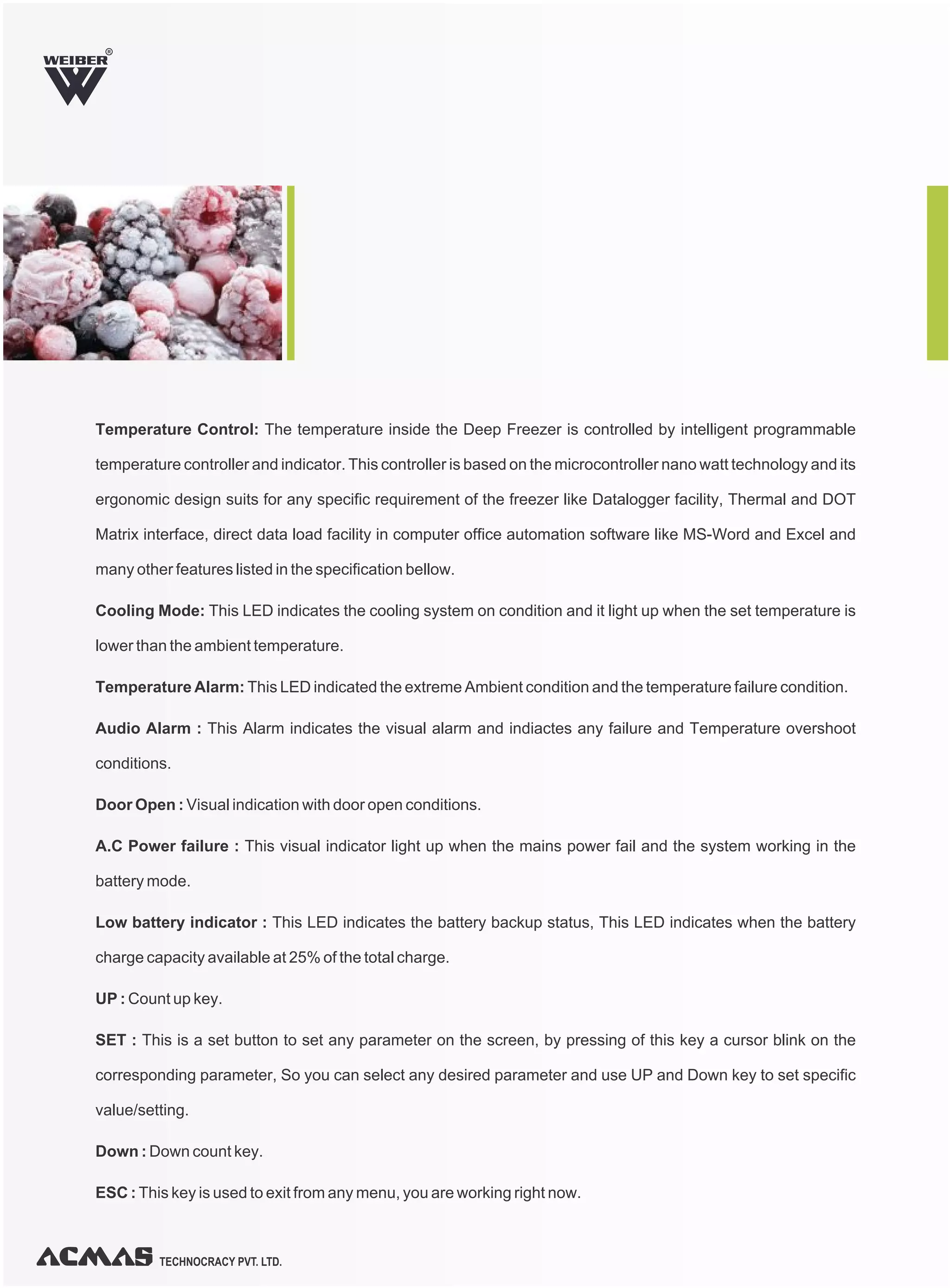 Deep freezer (vertical) | PDF