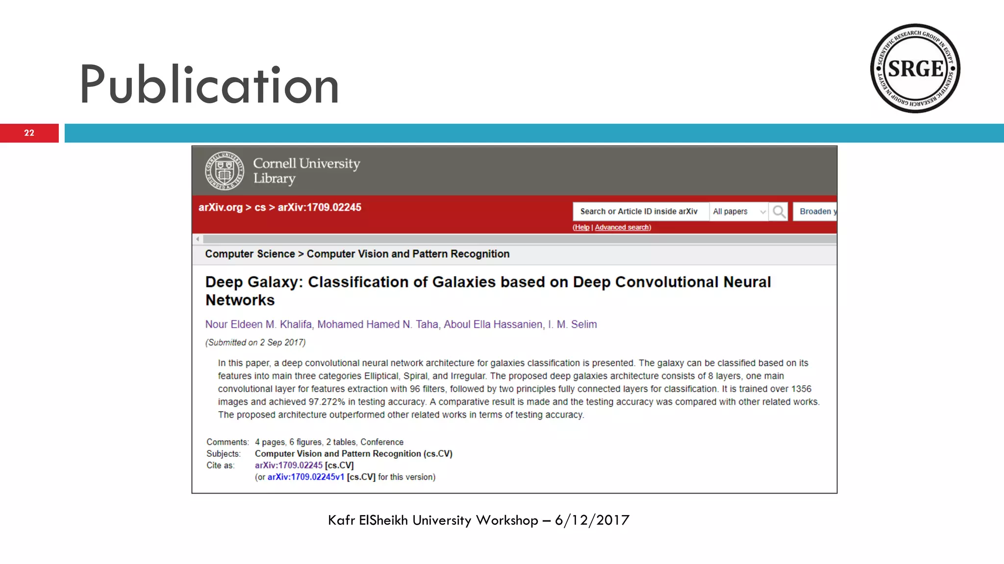 Deep Galaxy Classification Of Galaxies Based On Deep Convolutional Neural Networks Ppt