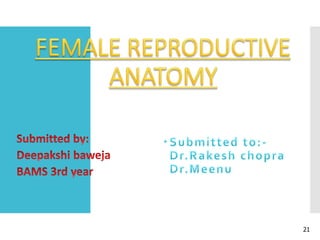 ANATOMY OF FEMALE REPRODUCTIVE SYSTEM | PPT