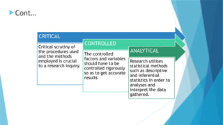 DEEPIKA. R - CHARACTERISTICS AND TYPES OF RESEARCH.pptx
