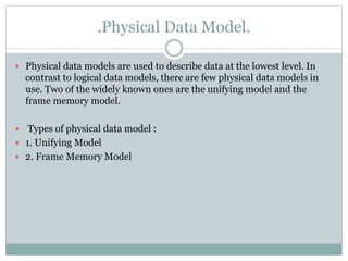 DBMS OF DATA MODEL Deepika 2 | PPT