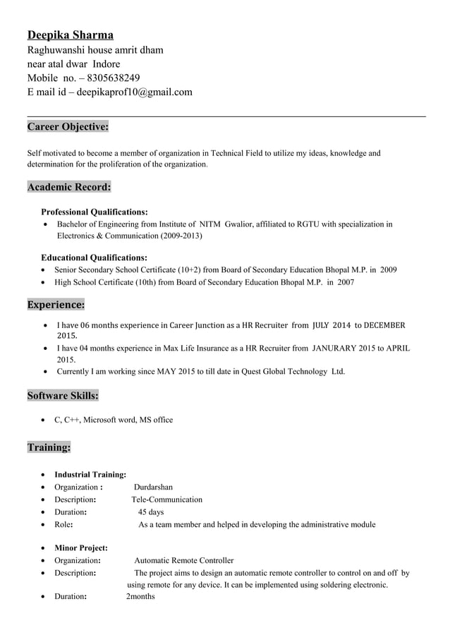 Deepika sharma resume | PDF
