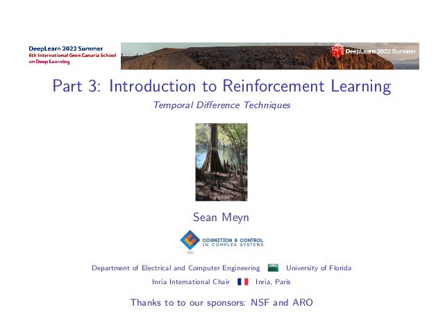 DeepLearn2022 3. TD and Q Learning | PPT