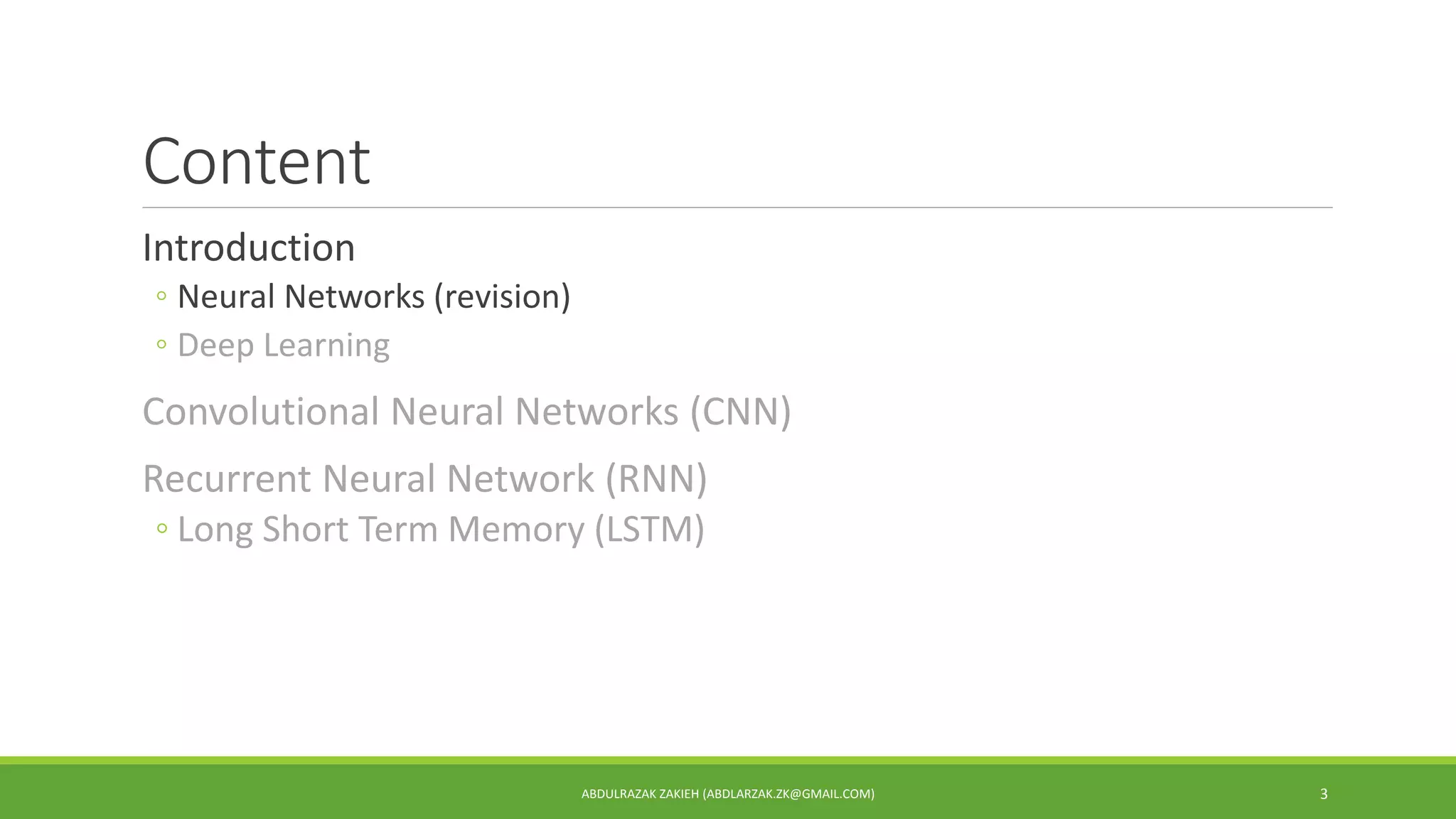 Introduction to Deep learning | PPTX