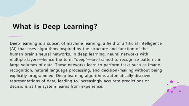 Deep learning intro and examples and types | PPT