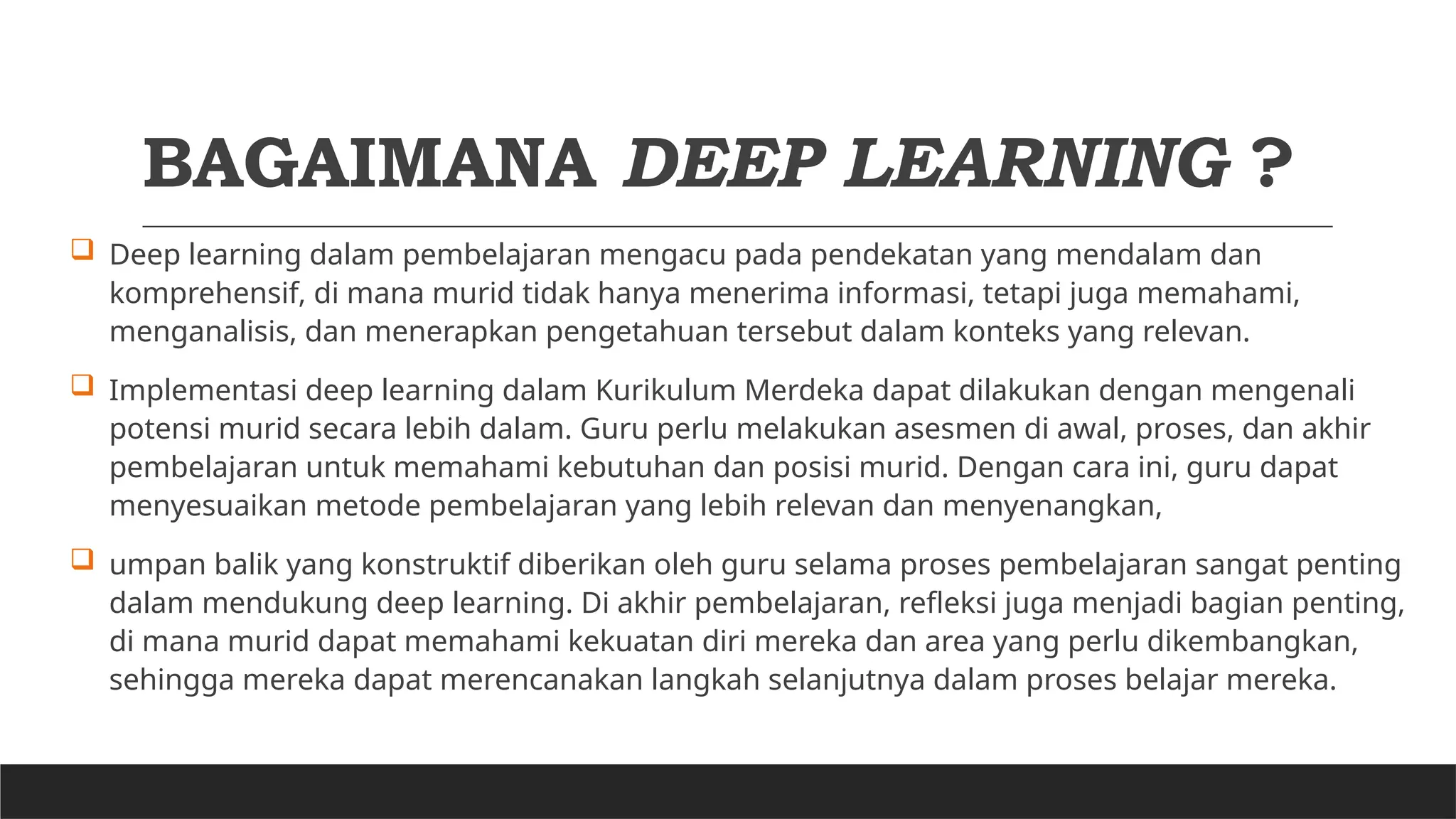 Pembelajaran sekolah dengan DEEP LEARNING | PPTX
