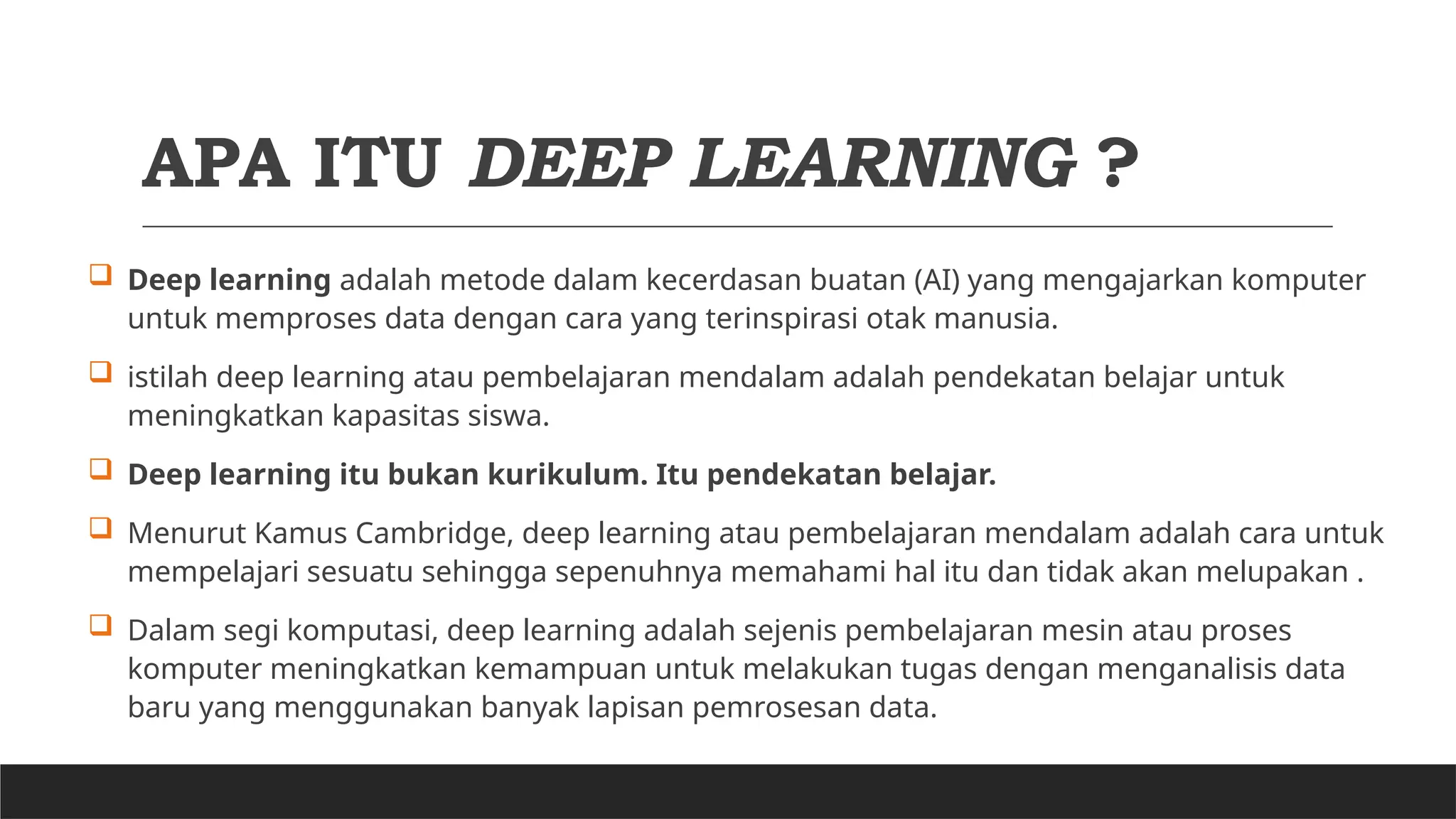 Pembelajaran sekolah dengan DEEP LEARNING | PPTX