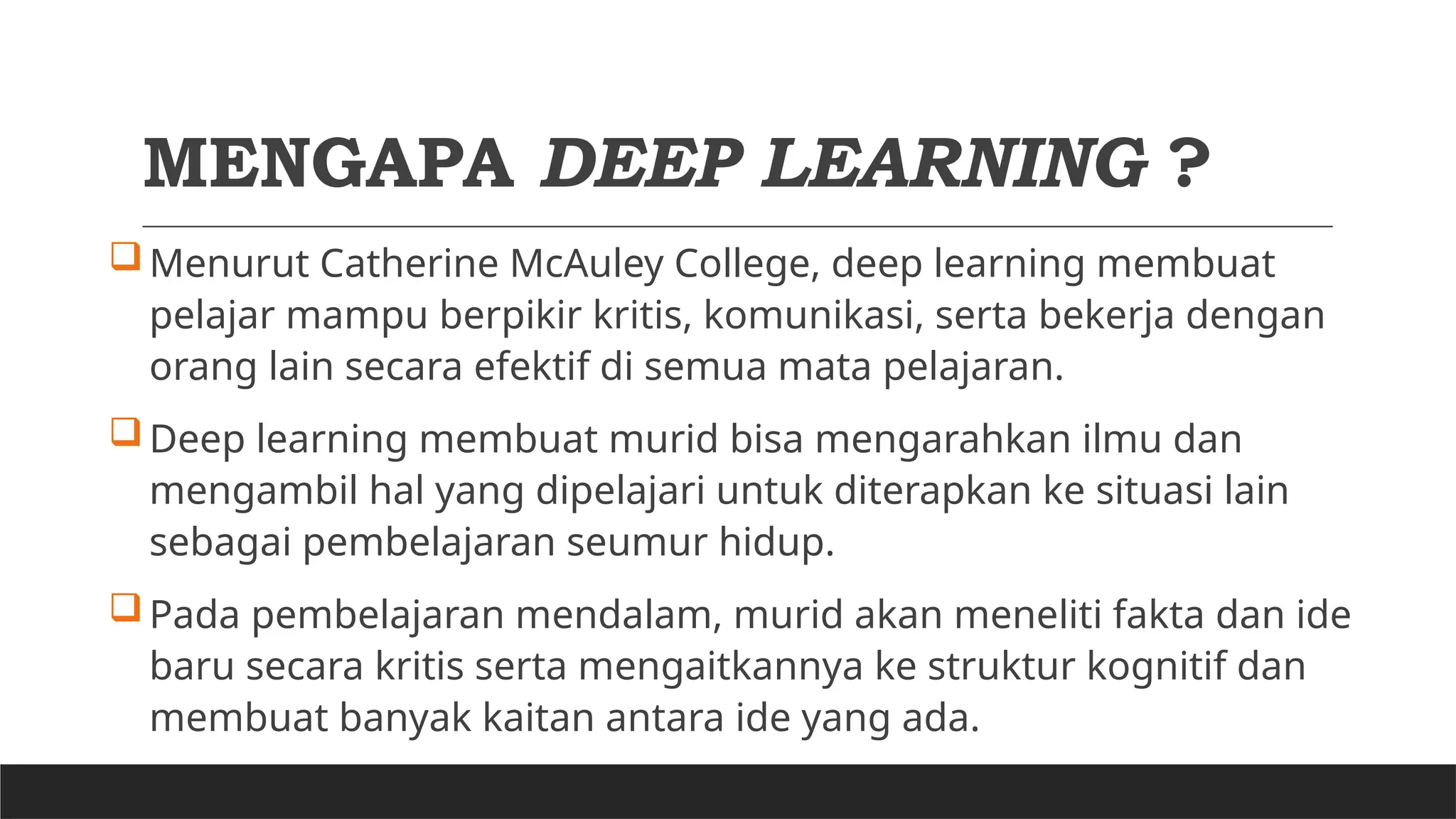 Pembelajaran sekolah dengan DEEP LEARNING | PPTX