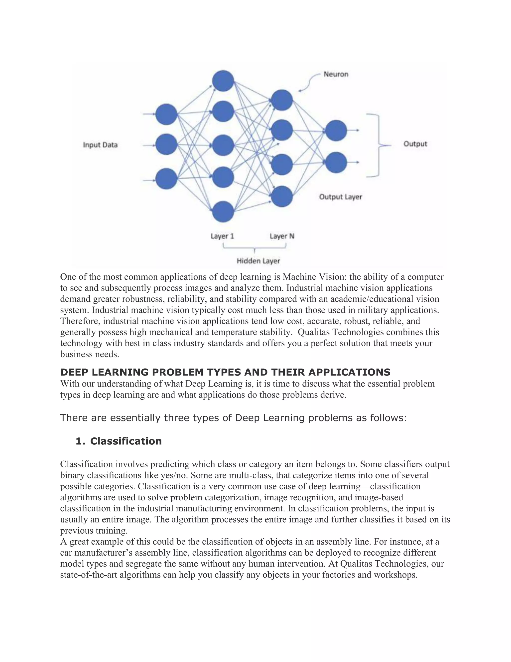 Deep learning and its problem types | PDF