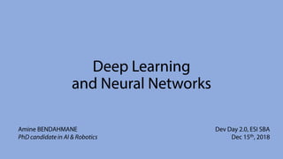 Deep learning and neural networks (using simple mathematics) | PPT