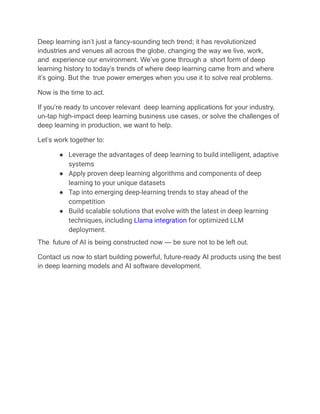 Deep Learning Explained-History, Key Components, Applications, Benefits ...